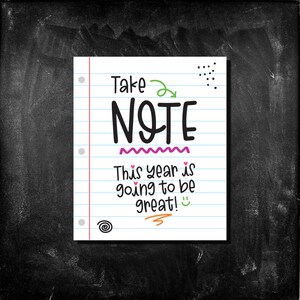 Back to School Gift Tag - Take Note - Notebook Tag - INSTANT DOWNLOAD ...
