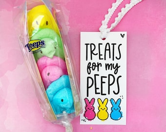 PRINTABLE Treats for My PEEPS Happy Easter Cute Easter Bunny Candy Tag ...