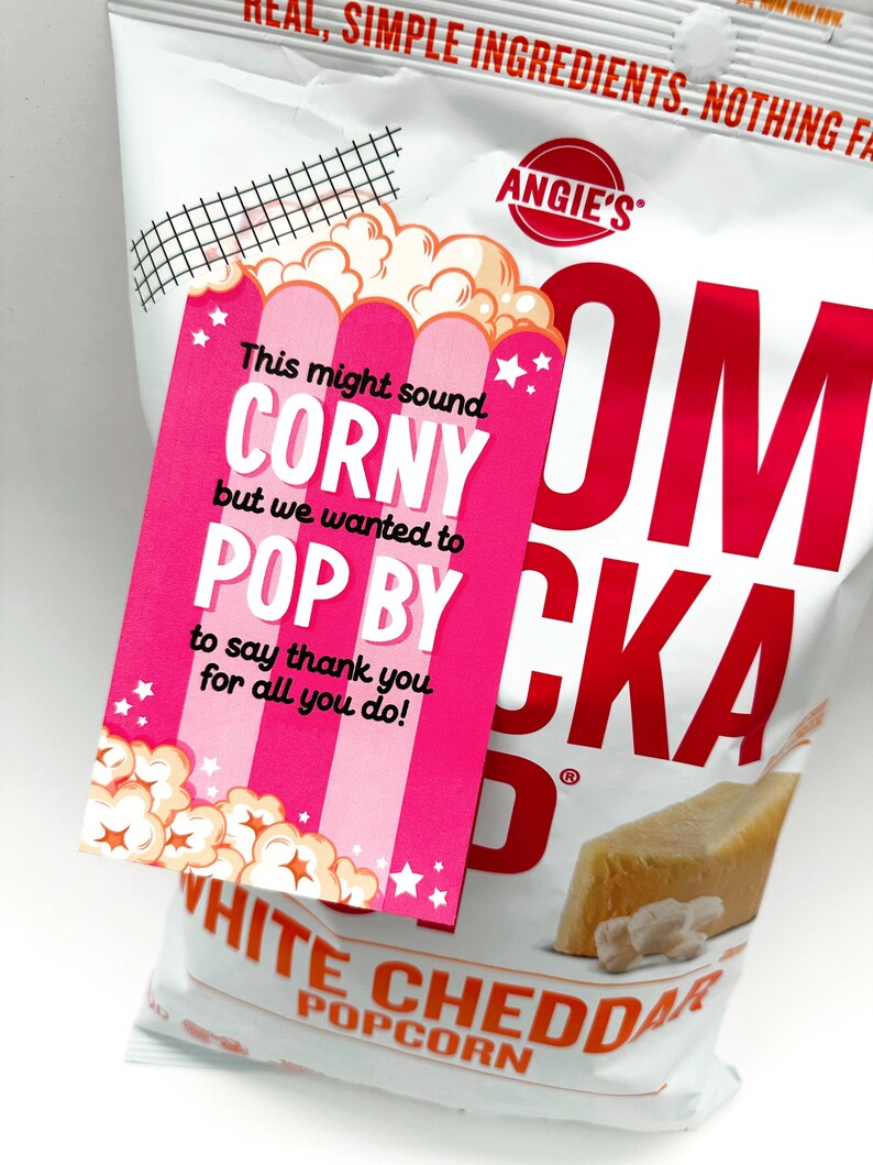 This Might Sound Corny, Popcorn Tag - Thank You Gift Tag - INSTANT ...