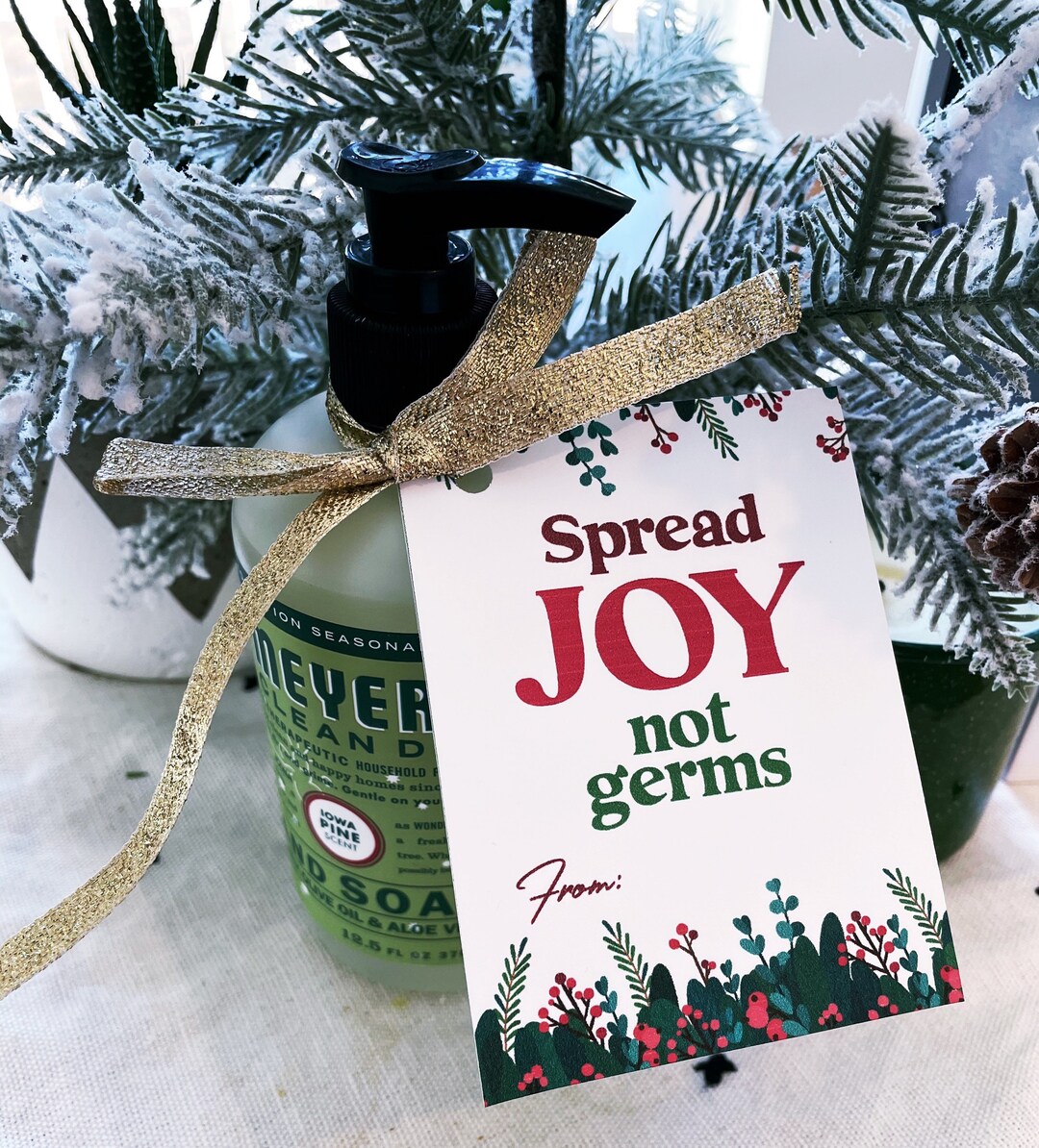 Spread Joy Not Germs - Gift Tag - INSTANT DOWNLOAD - Etsy