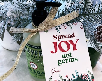 Spread Joy Not Germs - Gift Tag - INSTANT DOWNLOAD - Etsy