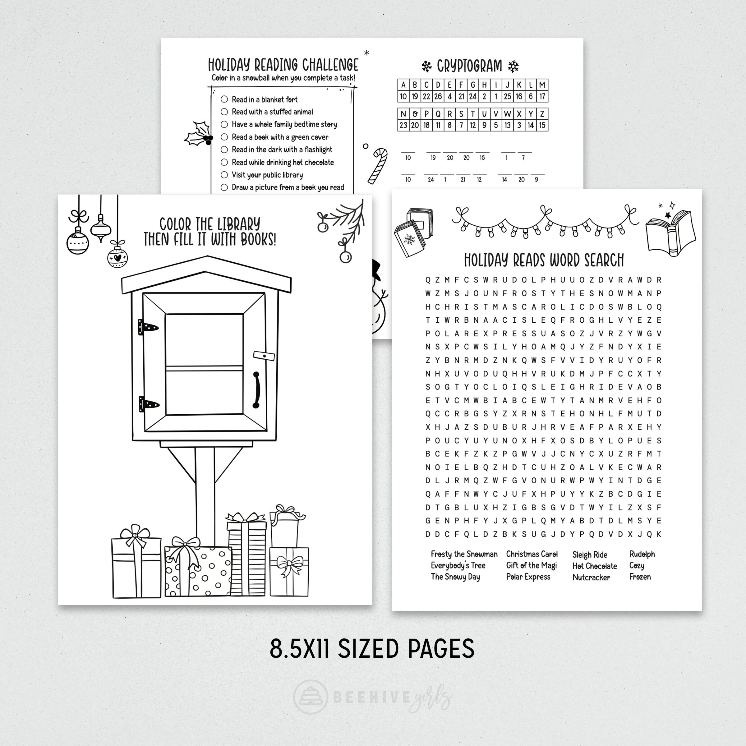 Holiday Themed Little Free Library Activity Sheet - LFL Coloring Page ...
