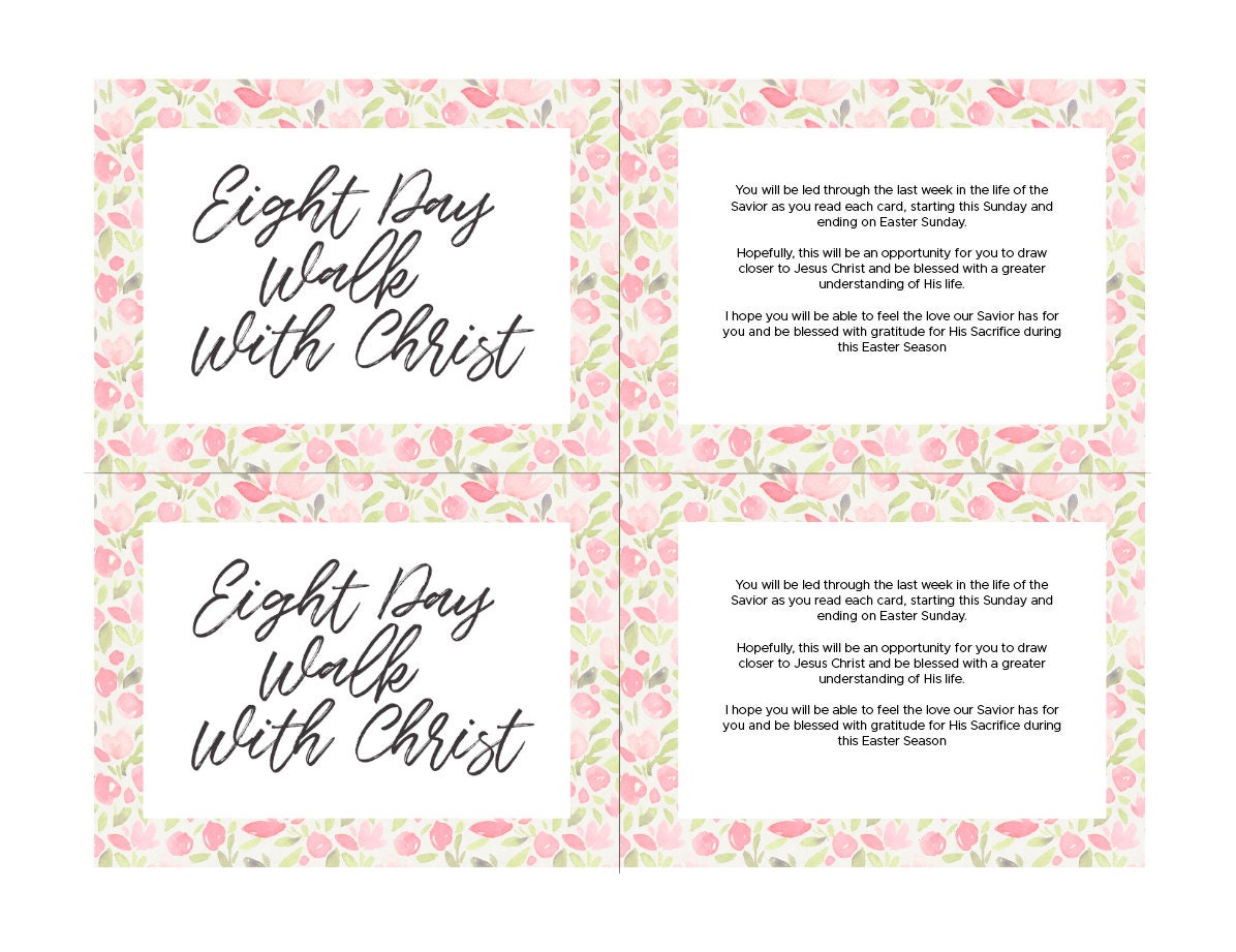 Eight Day Walk With Christ Easter Week Printable LDS | Etsy