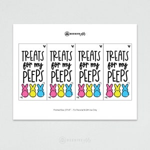 Treats for My Peeps - Easter Candy Tag - INSTANT DOWNLOAD - Etsy