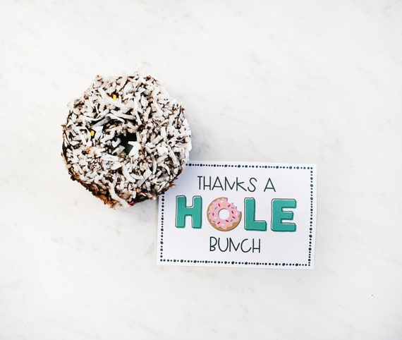 Thanks a Hole bunch Thank you Tag Teacher | Etsy