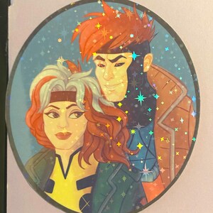 Gambit and Rogue Sticker - Etsy