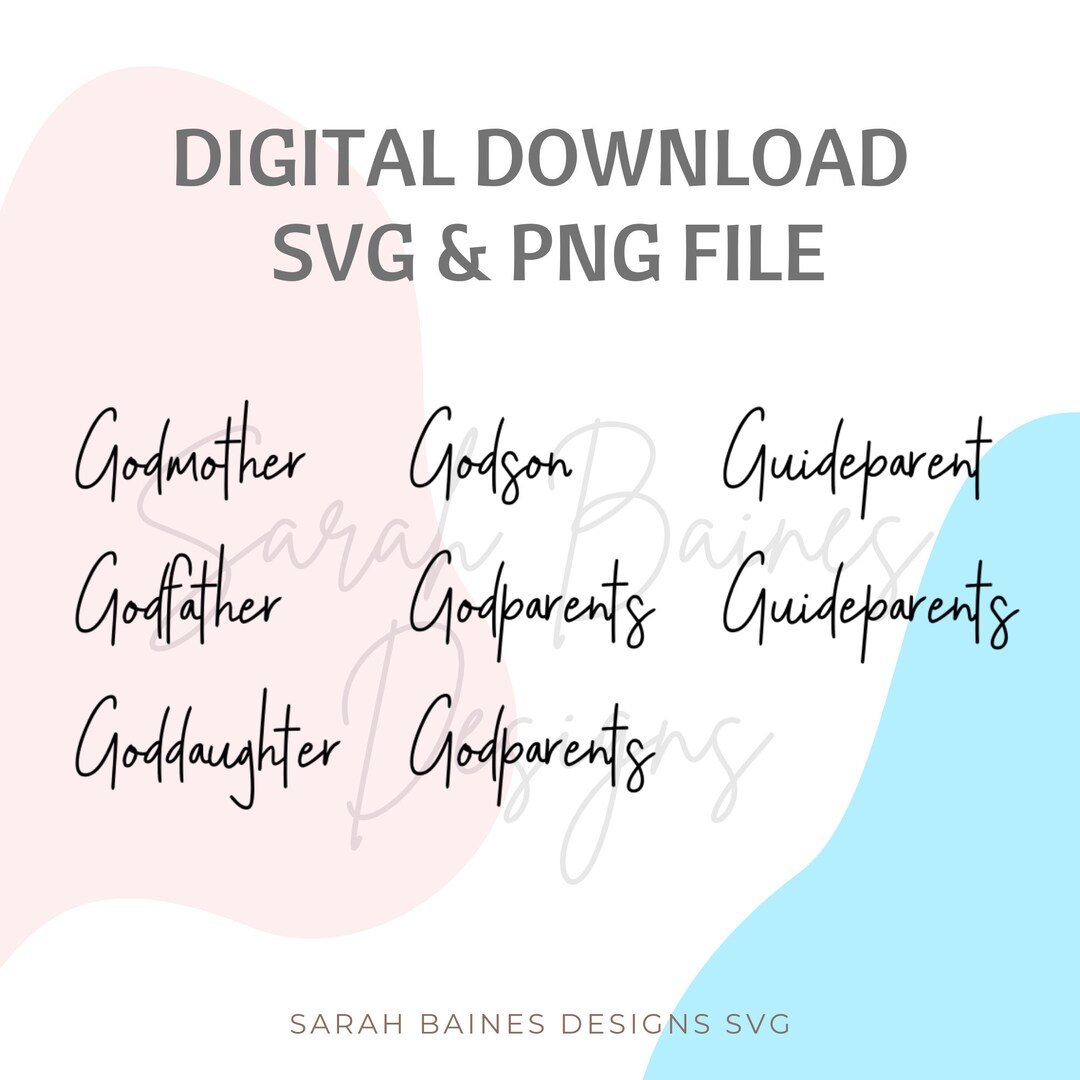 Godparents, Godmother, Godson, Goddaughter, to a Special SVG, Christmas ...