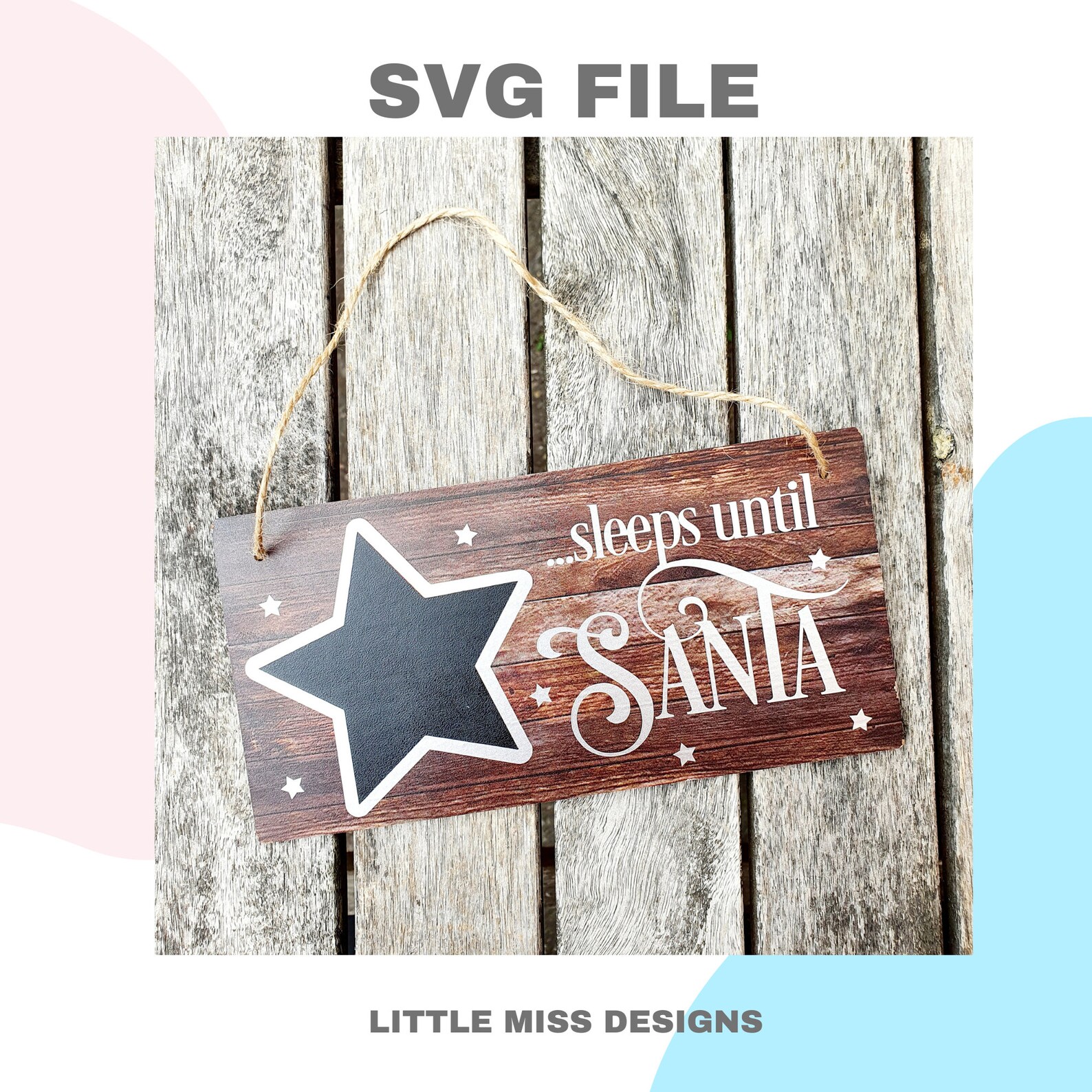 Sleeps Until Santa, Cricut Svg, Svg Cutting File, Christmas SVG File ...