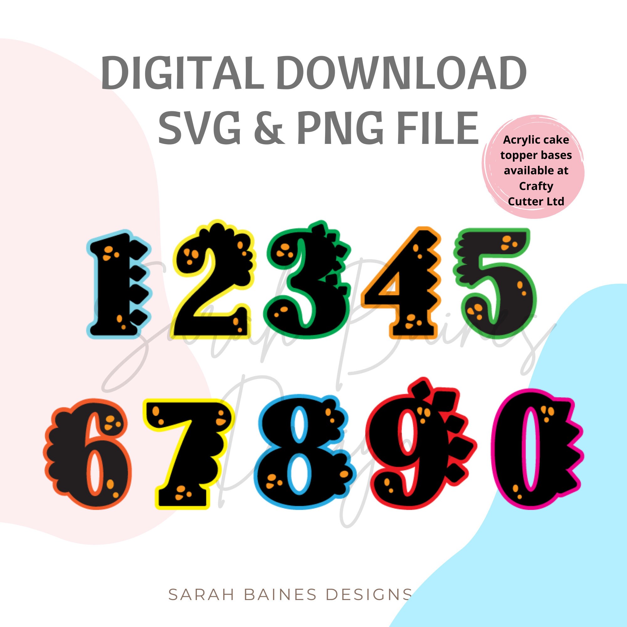 Dinosaur Cake Topper Svg Dinosaur Numbers Svg Dinosaur SVG | Etsy UK