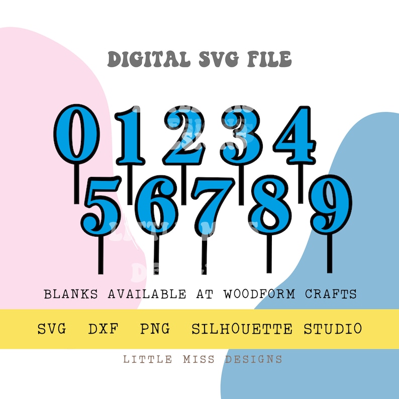 Number Cake Toppers Svg Number SVG Cake Topper - Etsy UK