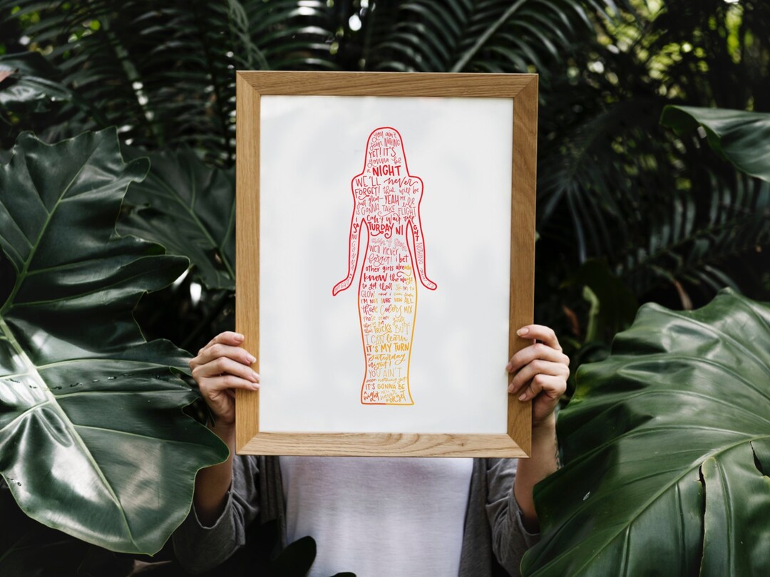 Carrie Musical Silhouette Print | Hand-lettered | Red, Orange | Digital ...