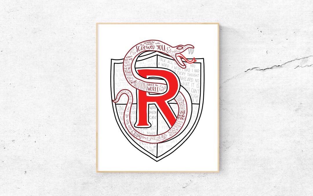 School of Rock Musical Silhouette Print | Hand-lettered | Red and Gray ...