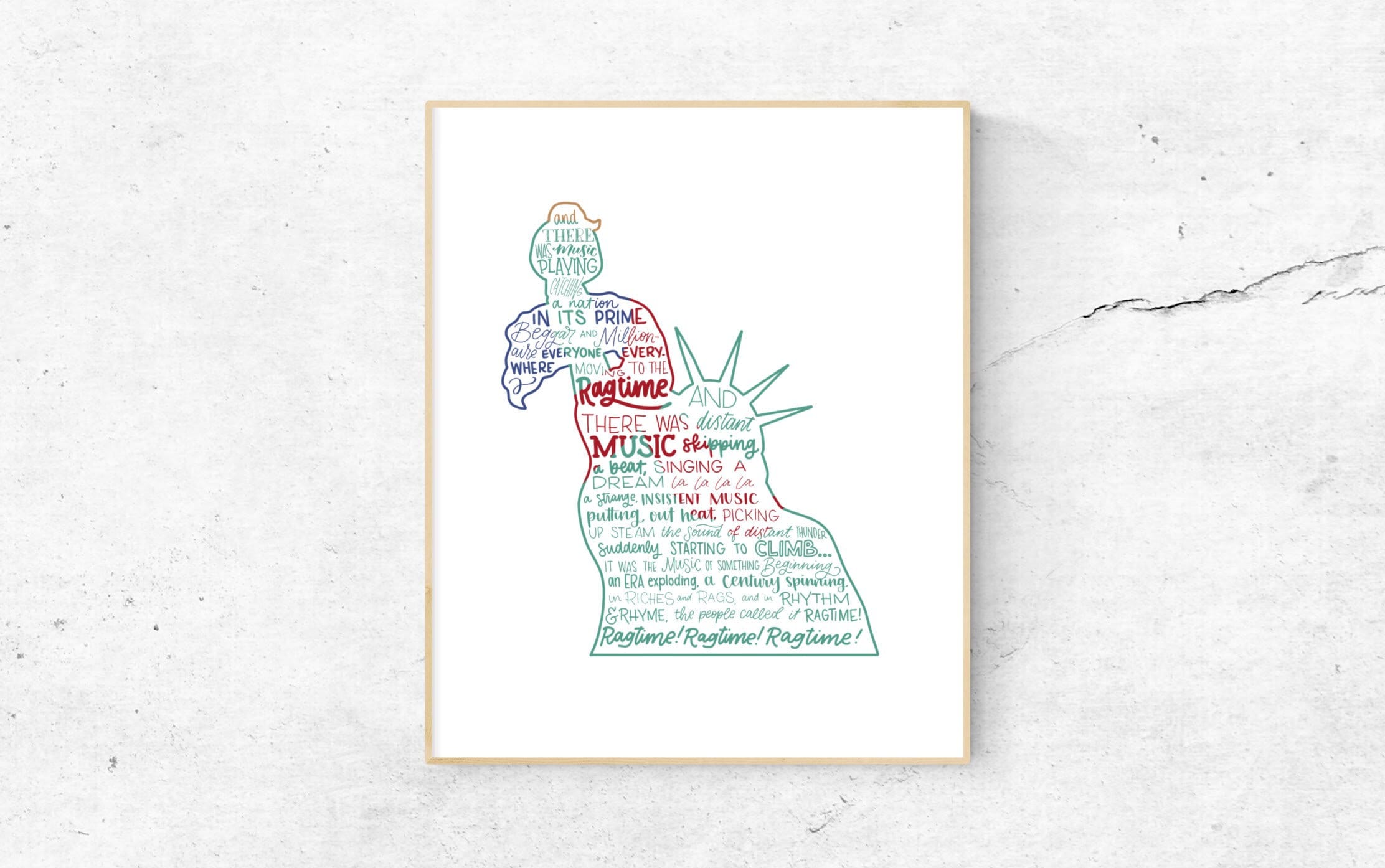 Ragtime Musical Silhouette Print | Green and Gold | Digital Download - Etsy