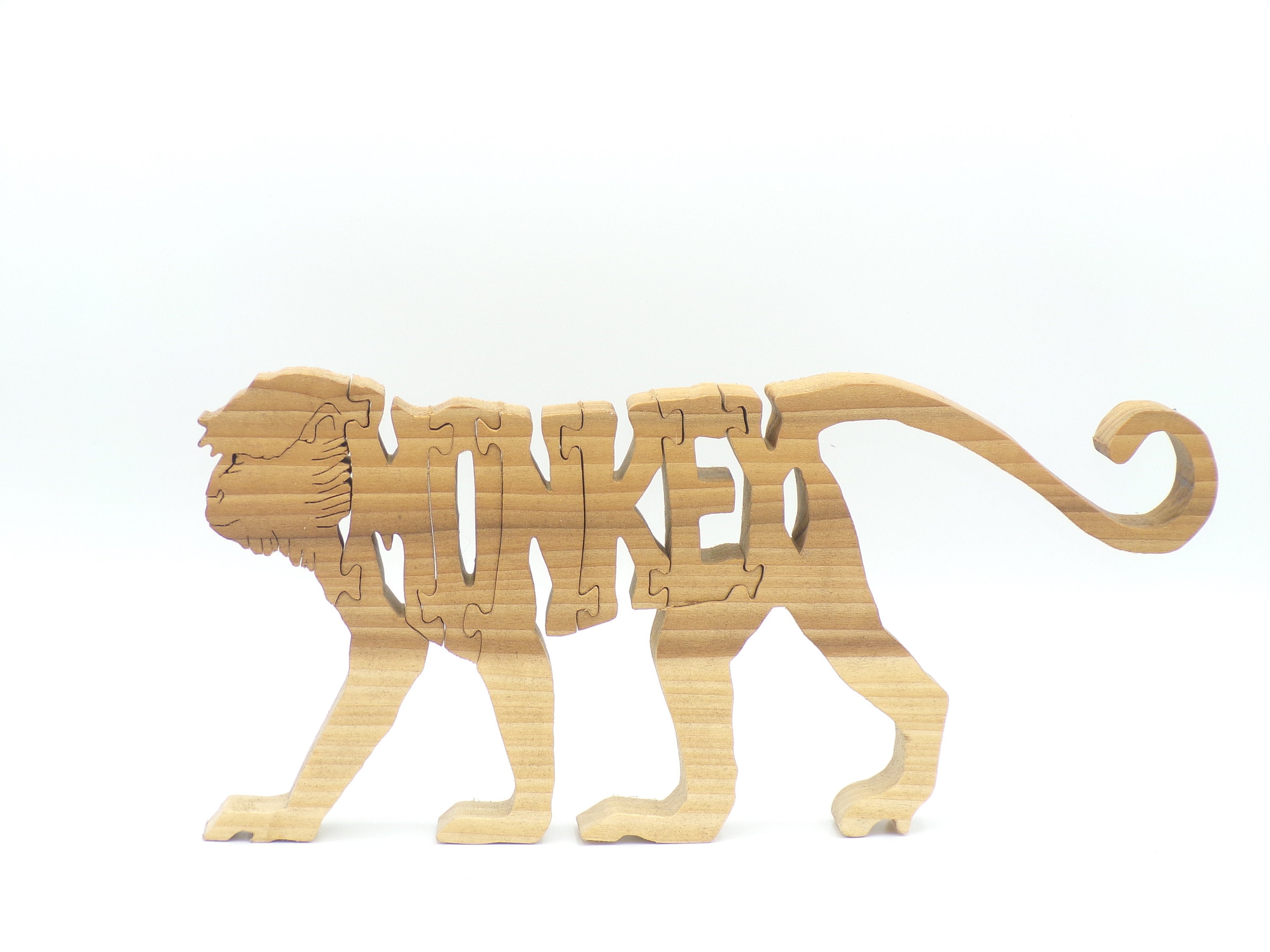 Wooden Monkey Jigsaw Puzzle | Hand Cut Puzzle | Animal Puzzle | Monkey ...