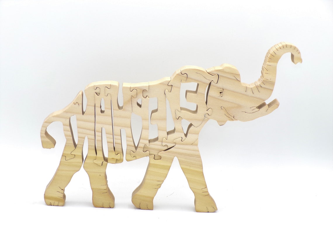 Wooden Elephant Jigsaw Puzzle | Hand Cut Puzzle | Animal Puzzle ...