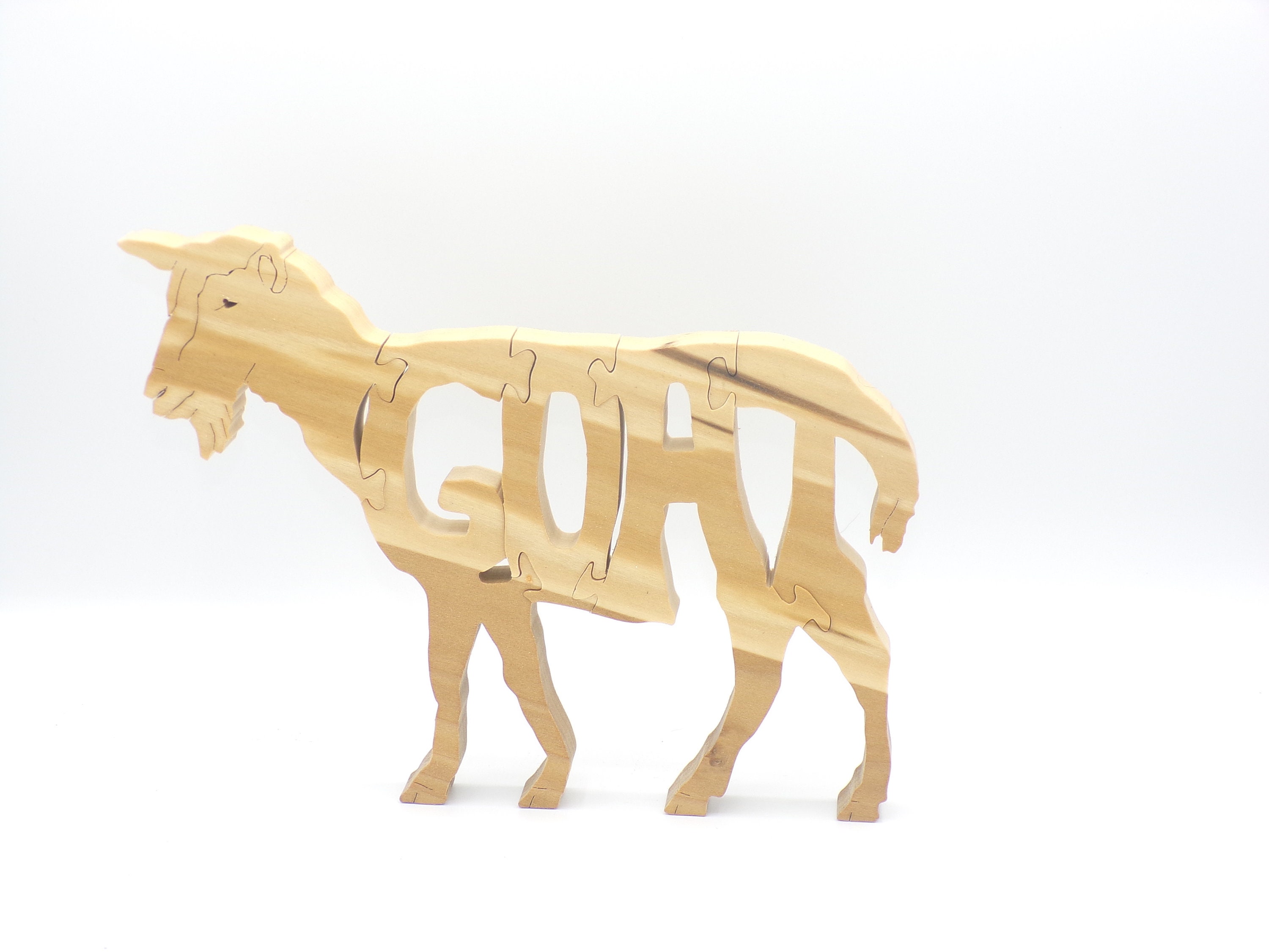 Wooden Goat Jigsaw Puzzle | Hand Cut Puzzle | Animal Puzzle | Goat Toys ...