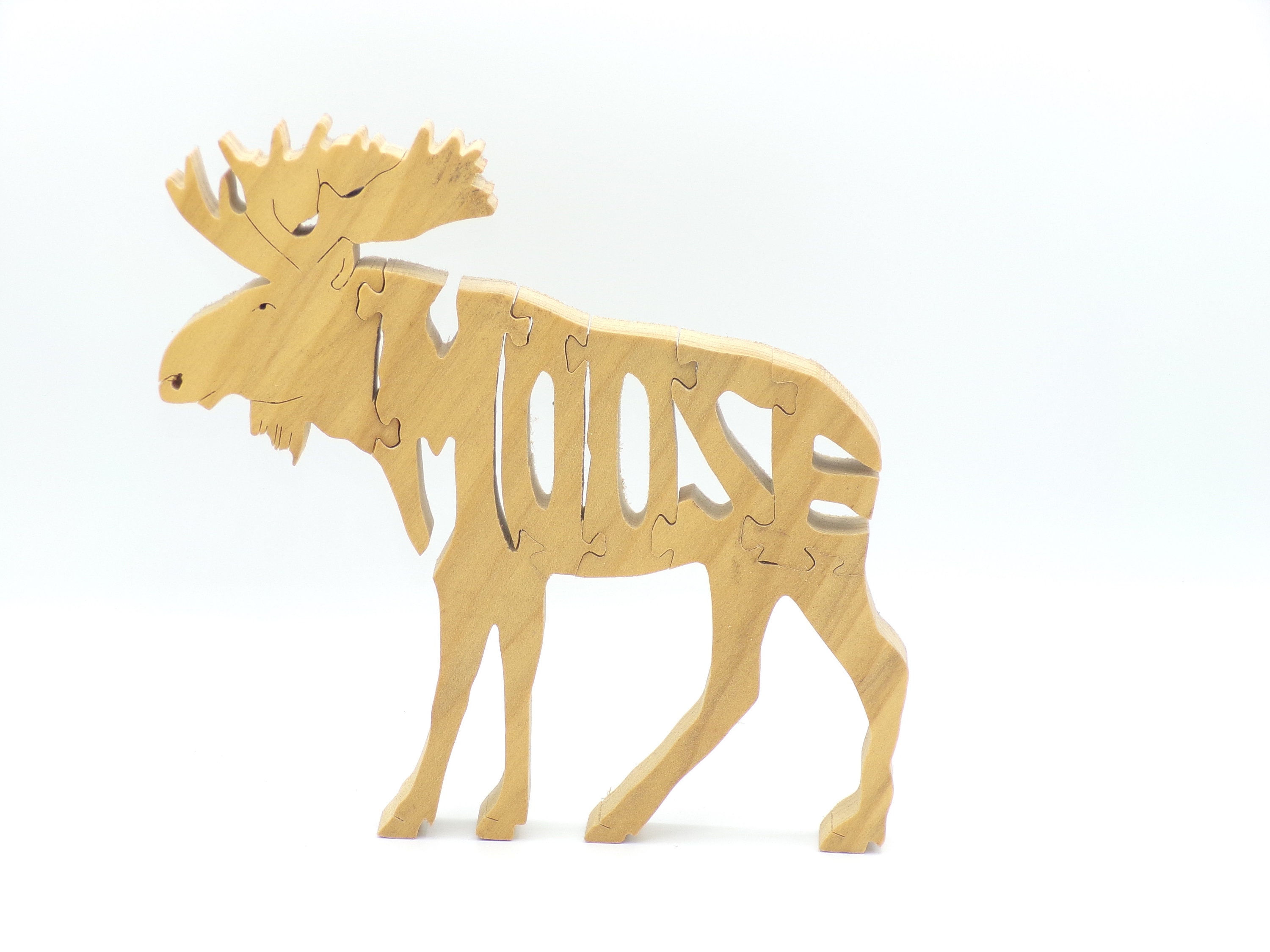 Wooden Moose Jigsaw Puzzle | Hand Cut Puzzle | Animal Puzzle | Moose ...