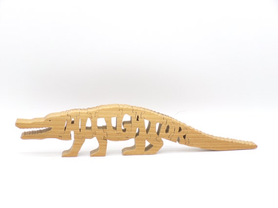 Wooden Alligator Jigsaw Puzzle Hand Cut Puzzle Animal | Etsy