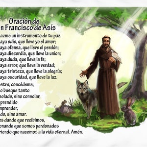 Spanish St. Francis of Assisi Prayer Pillowcase, Catholic Patron Saint ...