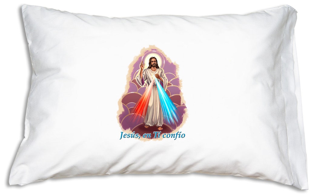 Spanish Divine Mercy Catholic Pillowcase: Jesús, En Ti Confío Prayer ...