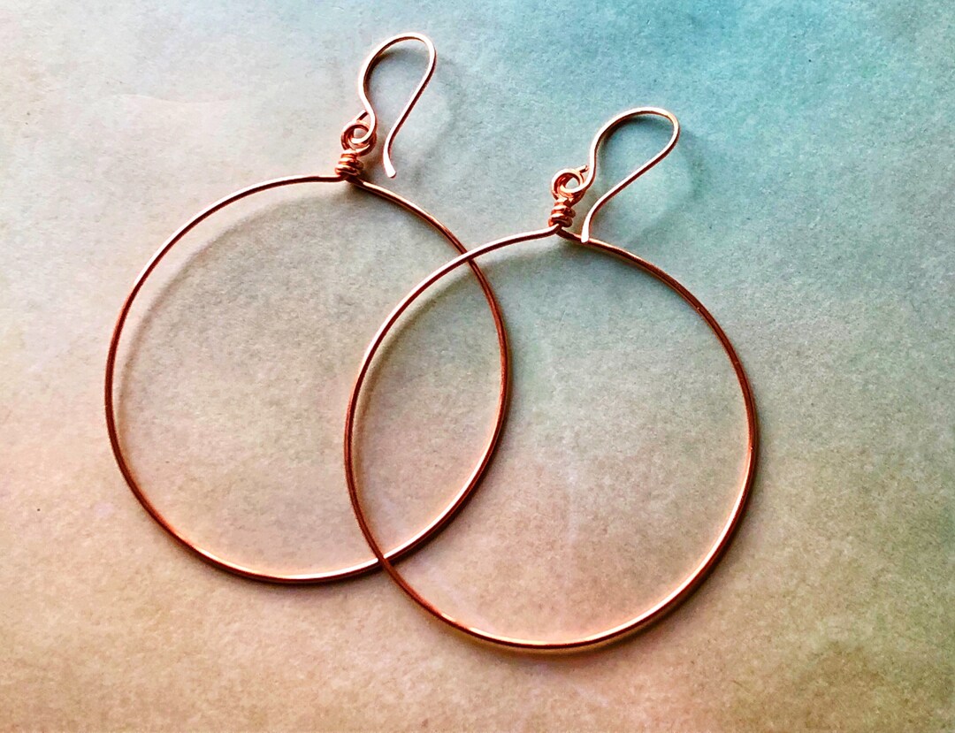 2" Copper Front Face Hoop Earrings Copper Handmade Copper Hoops Copper ...