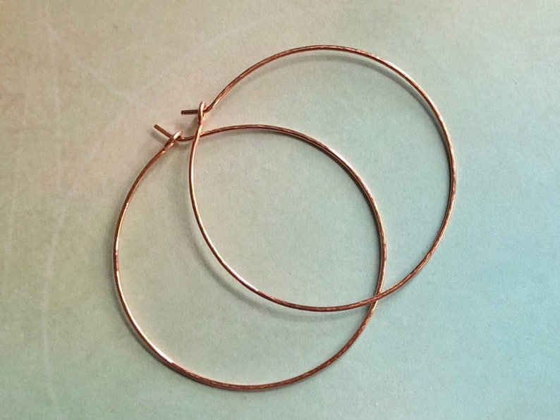 Handmade Hammered Copper Hoop Earrings, Minimalist Artisan Jewelry, 2 ...