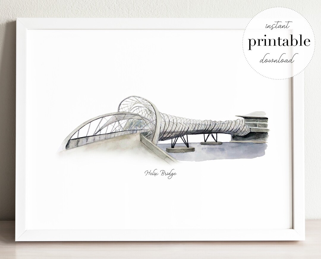 Helix Bridge Printable, Illustration, Wall Art Print, Home Decor ...