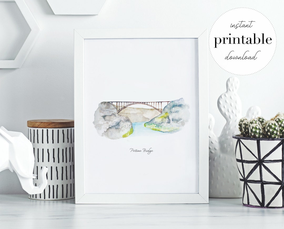 Perrine Bridge Printable, Art Print, Landmark, Kids Room, Travel Print ...