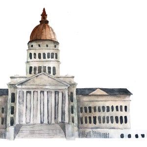 Kansas State House Printable, Art Print, Travel Decor, Landmark, Kids ...