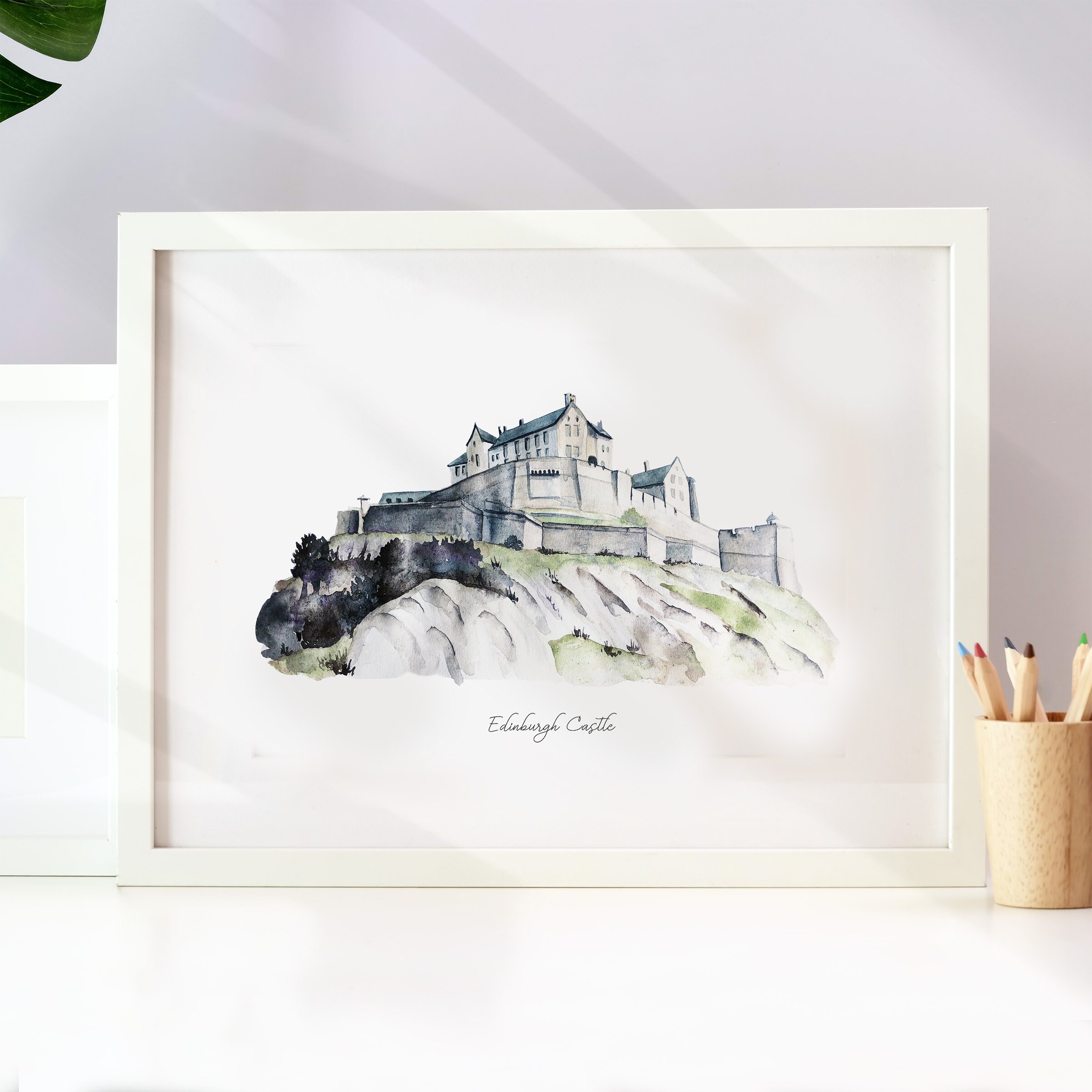 Edinburgh Castle Printable illustration wall art print | Etsy