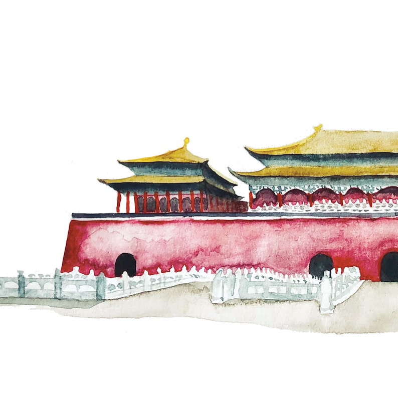 Forbidden City Printable illustration wall art print | Etsy