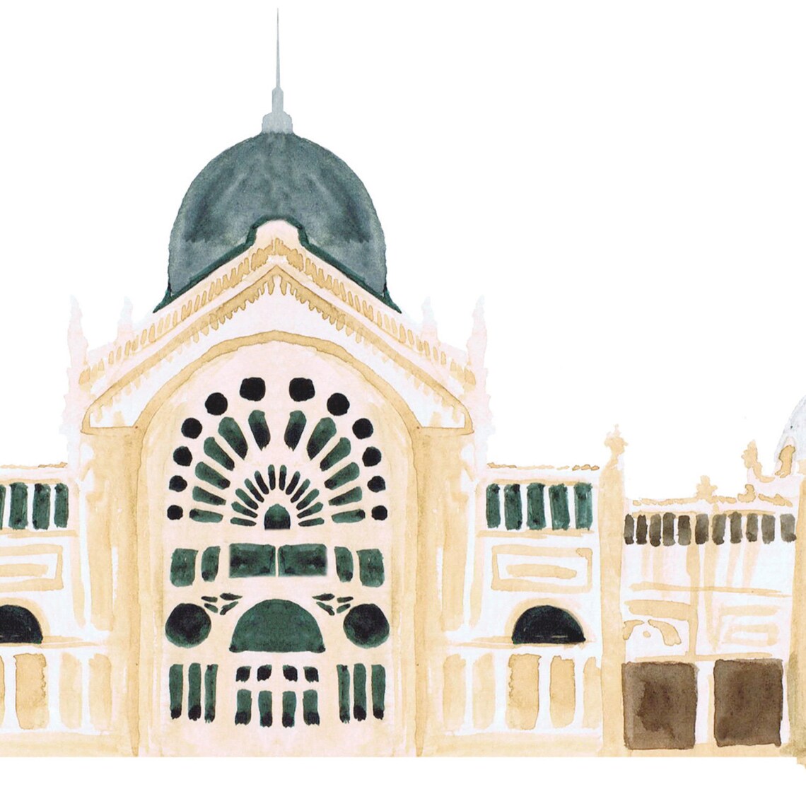 Royal Exhibition Building Printable Illustration Wall Art | Etsy