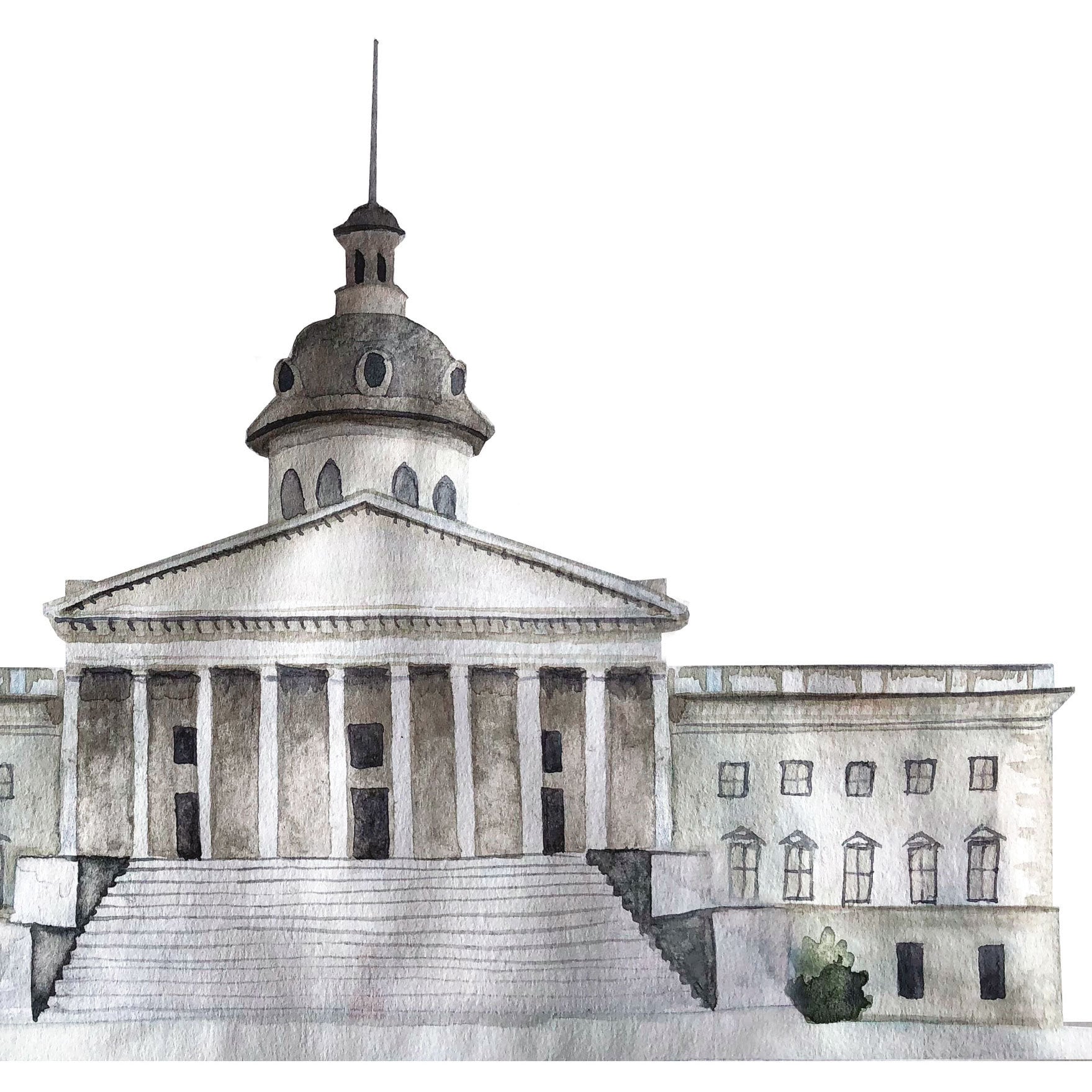 South Carolina State House Printable Illustration Wall Art - Etsy