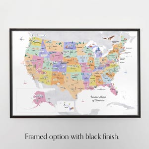 Canvas Pastels United States Illustrated Map | Wall Art, Travel, Kids ...
