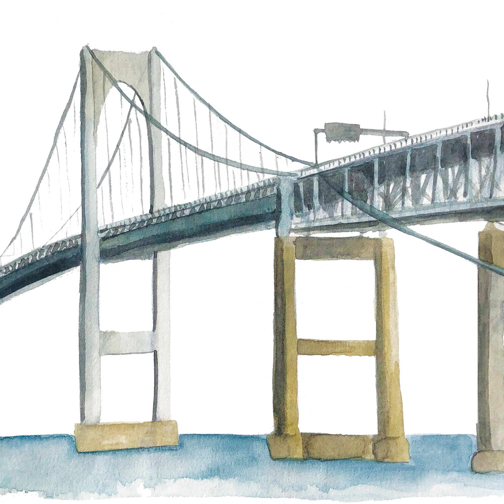 Newport Bridge Black And White Clipart