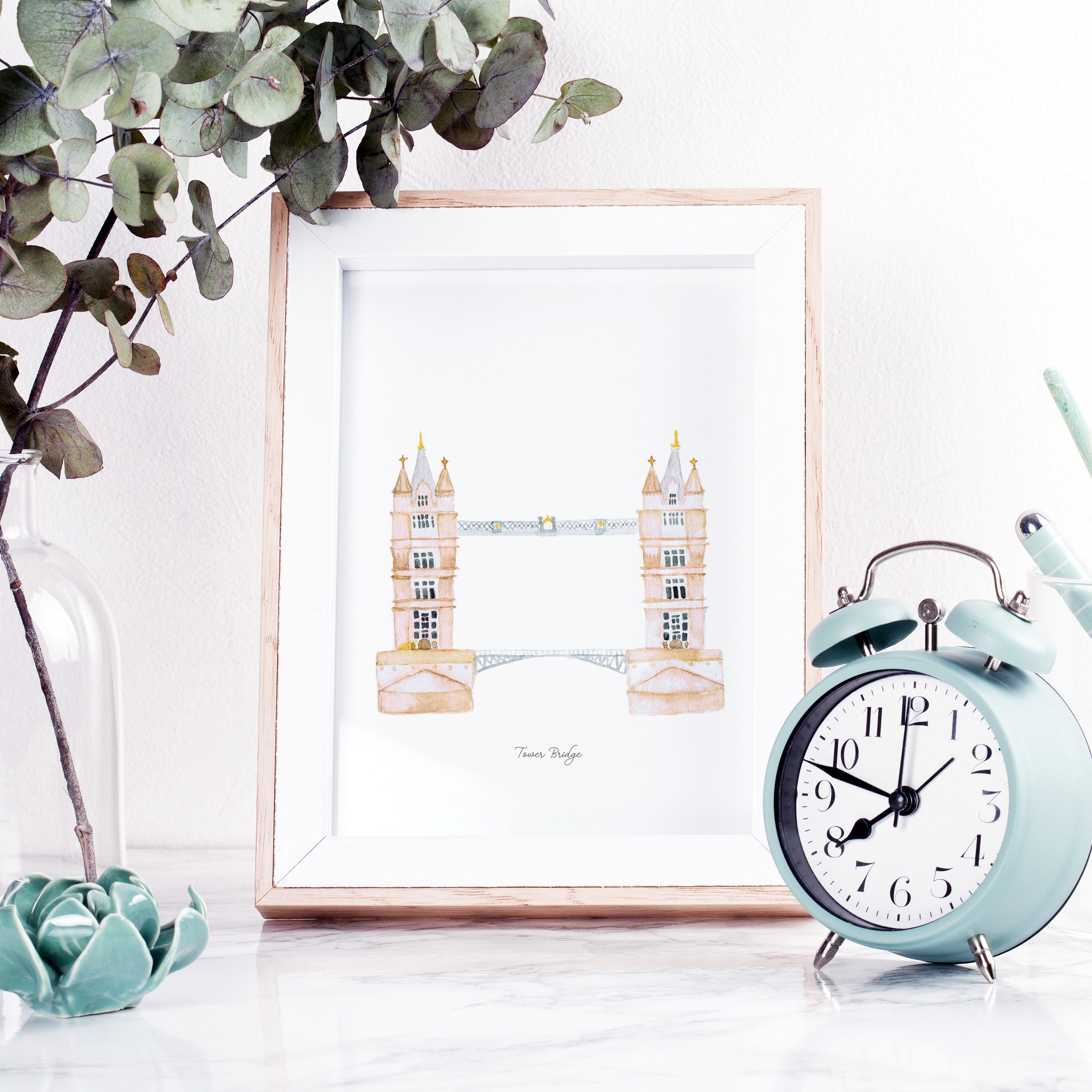 Tower Bridge Printable Illustration Wall Art Print Nursery | Etsy