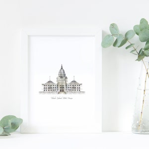Rhode Island State House Printable, Illustration, Wall Art Print ...