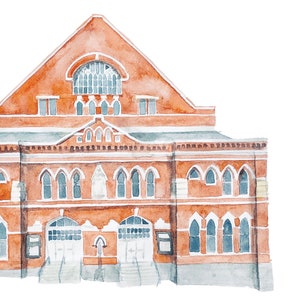 Ryman Auditorium Printable, Illustration, Wall Art Print, Home Decor ...