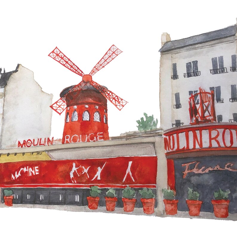 Moulin Rouge Printable illustration wall art print home | Etsy