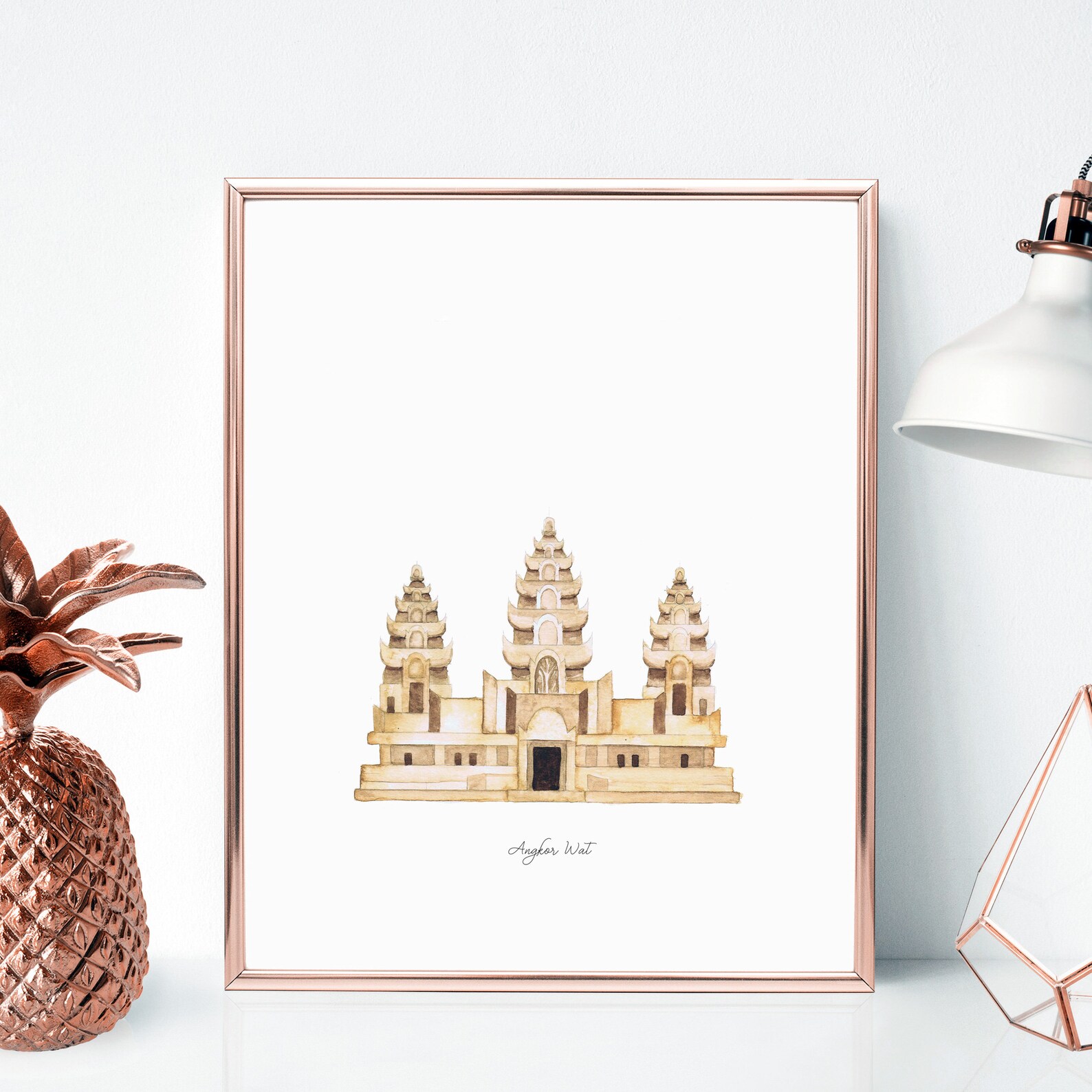 Angkor Wat Printable Illustration Wall Art Print Nursery - Etsy