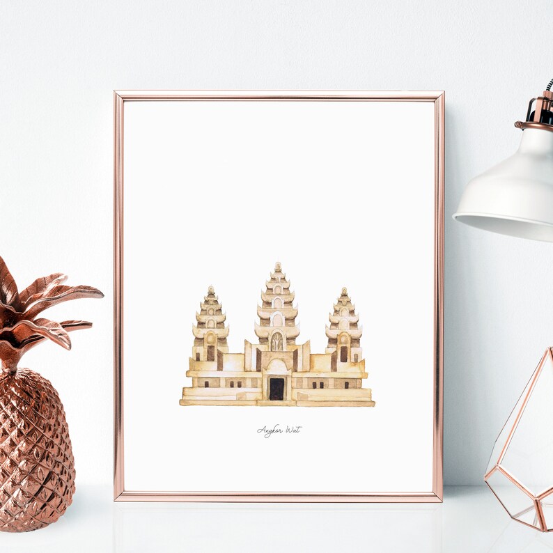 Angkor Wat Printable Illustration Wall Art Print Nursery - Etsy