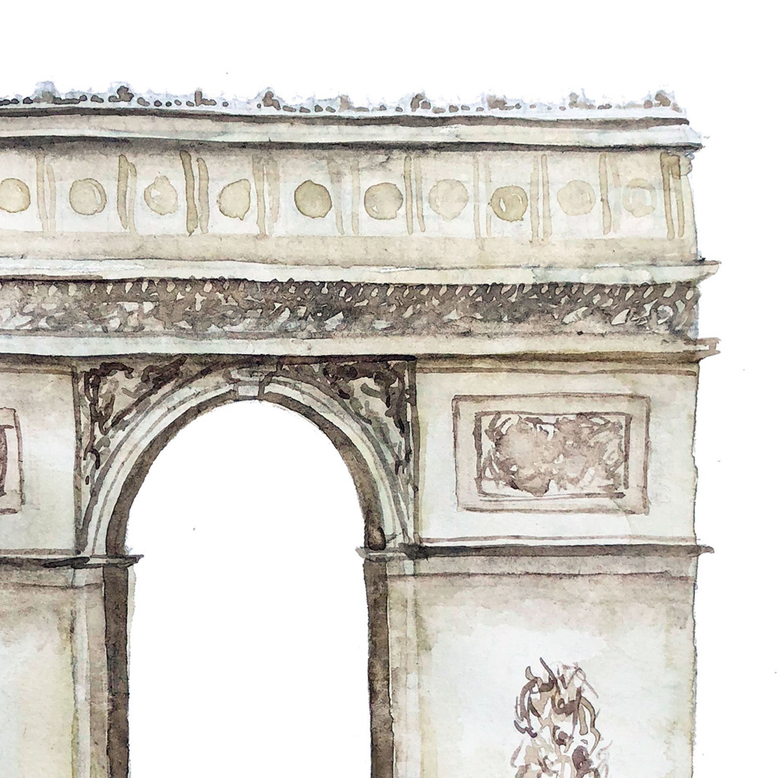 Arc De Triomphe Printable Illustration Wall Art Print Home - Etsy