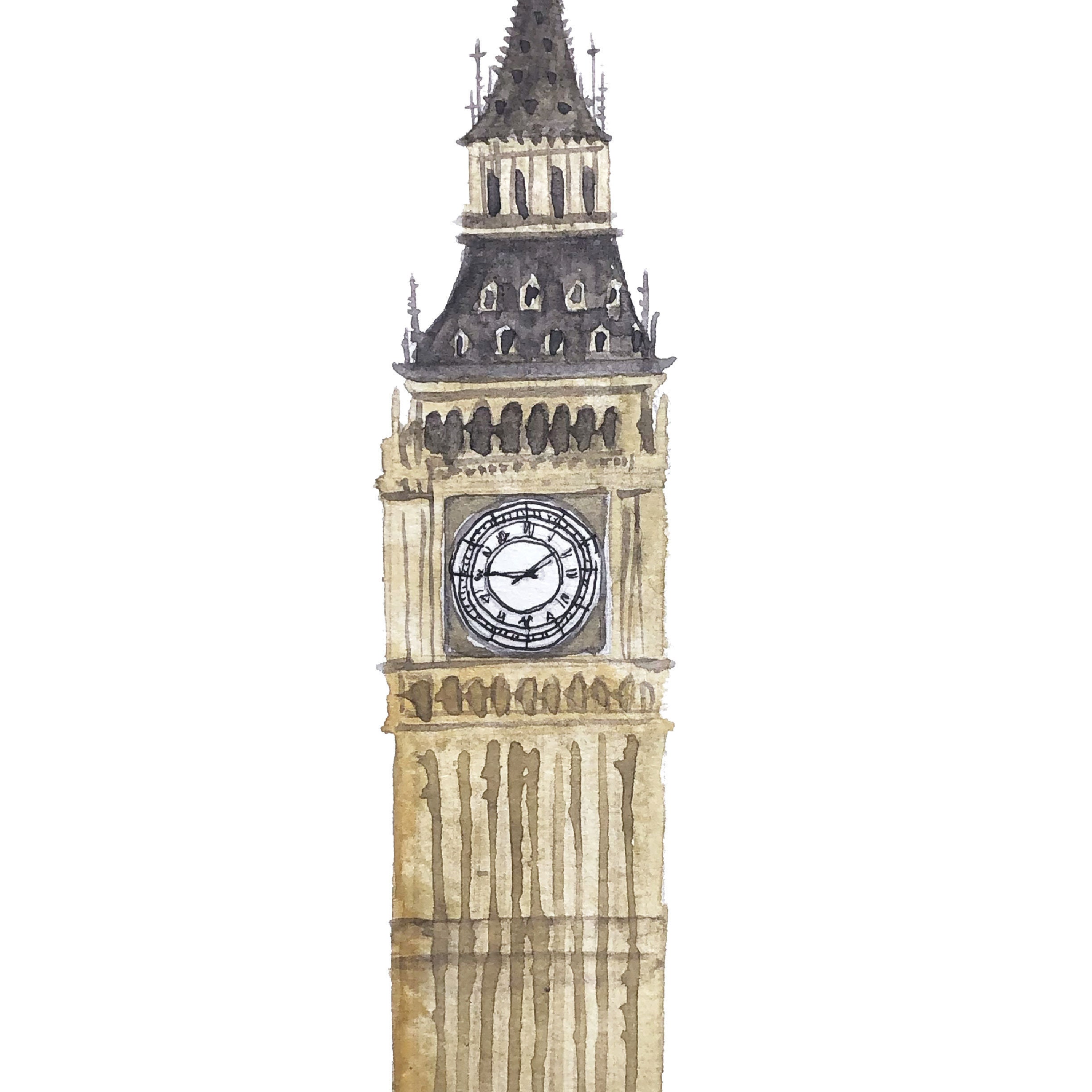 Big Ben Printable Illustration Wall Art Print Nursery | Etsy