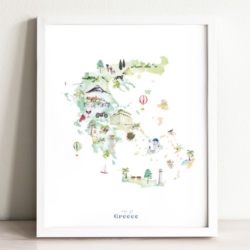 Greece Map - Etsy