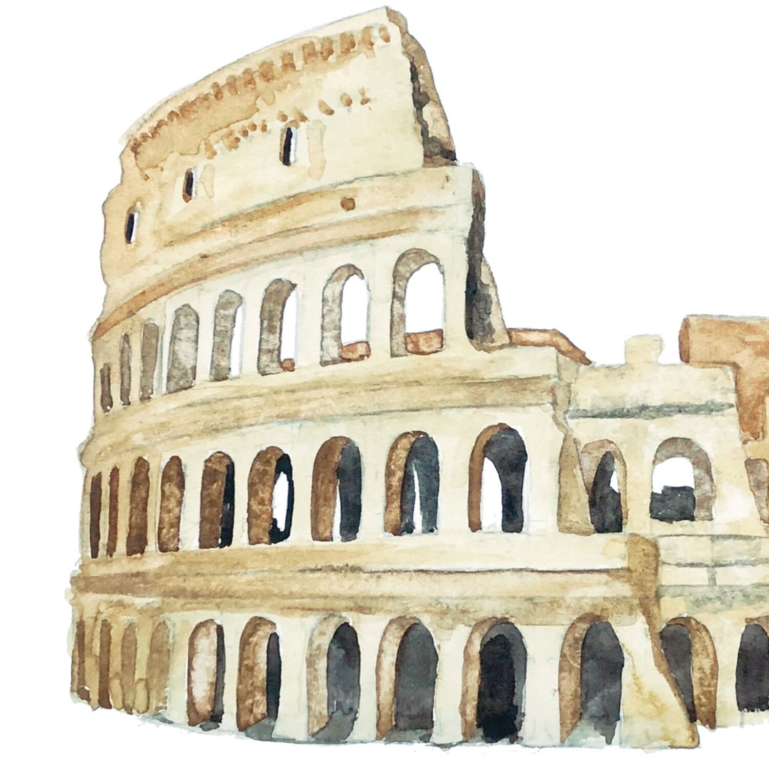 Colosseum Printable Illustration Wall Art Print Nursery | Etsy
