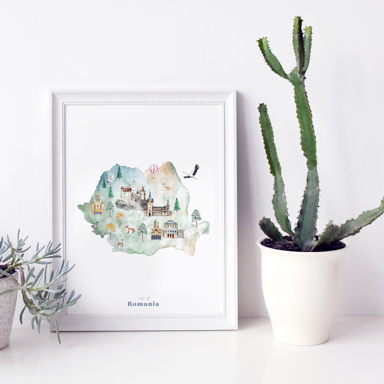 Romania Illustrated Map Printable Wall Art Print Nursery | Etsy