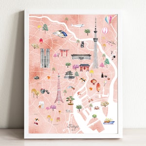 Tokyo City Map Printable | Illustration, Wall Art Print, Nursery Decor ...
