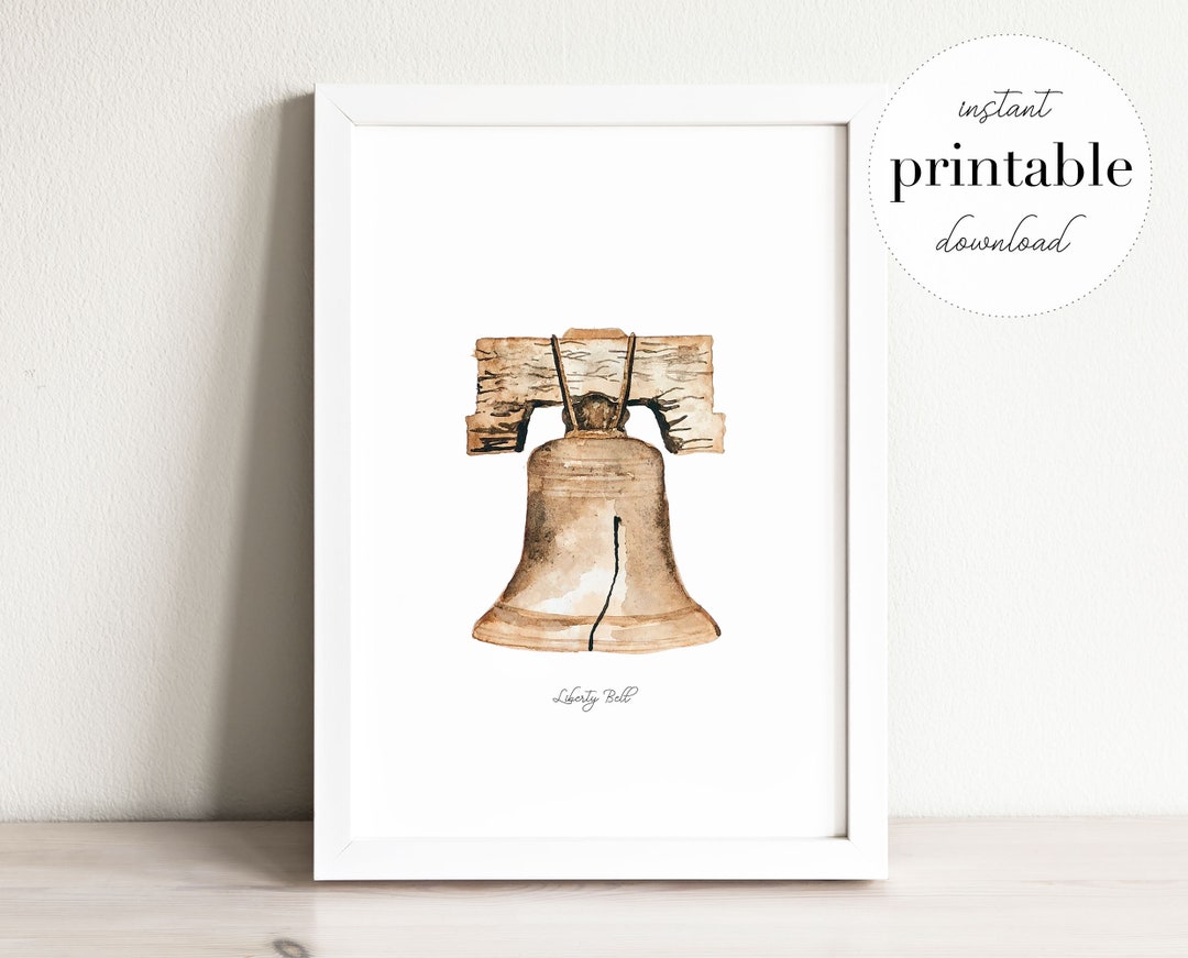 Liberty Bell Watercolor Print: Philadelphia Landmark Art (digital ...