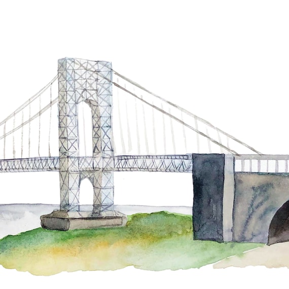 Sketched Picture Of George Washington Bridge