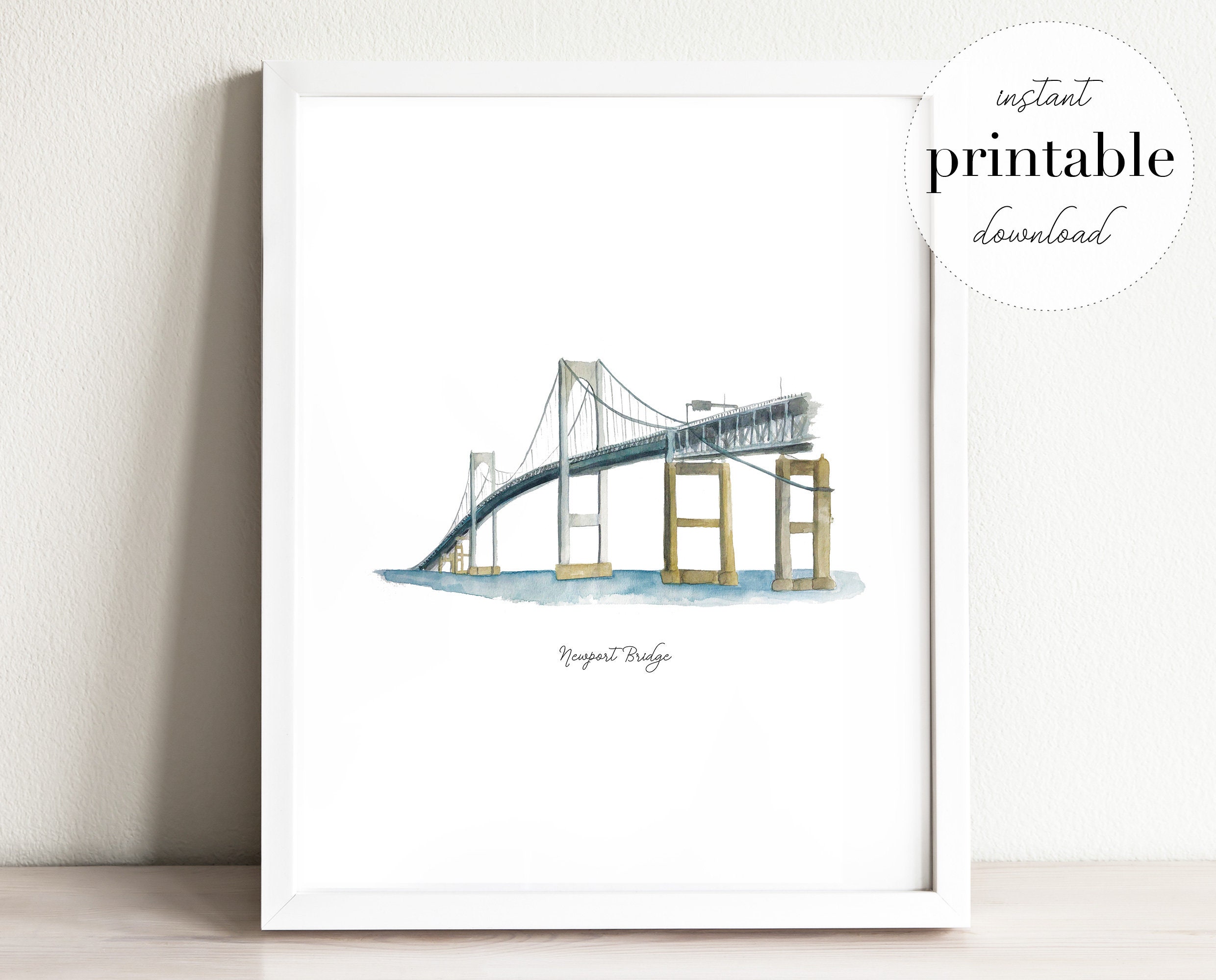 Newport Bridge Black And White Clipart